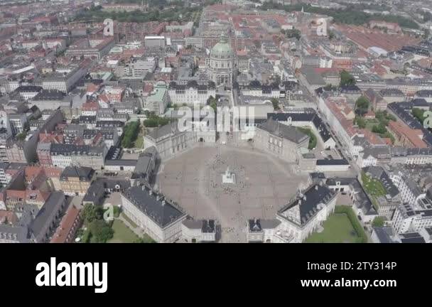 Copenhagen, Denmark. Amalienborg. The palace complex of the XVIII ...