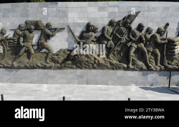 Ataturk Statue in The Canakkale Martyrs Memorial is a war memorial ...
