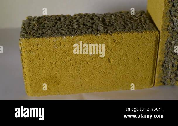 Close-up view of concrete blocks for self-locking paving of roads and ...