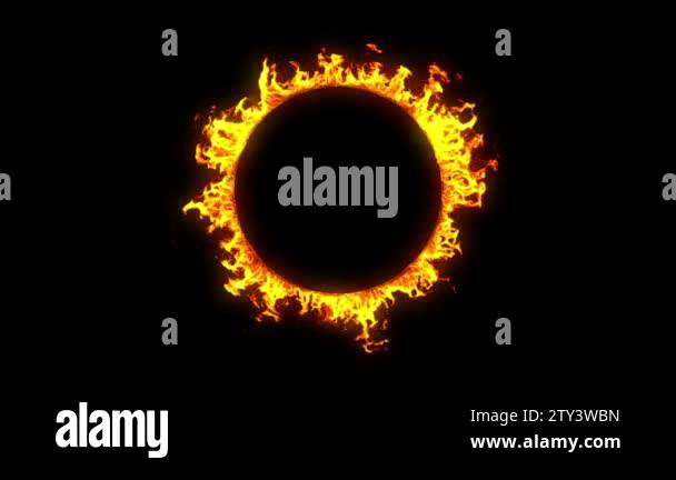 fire cycle abstract on black background,4K Abstract motion background ...