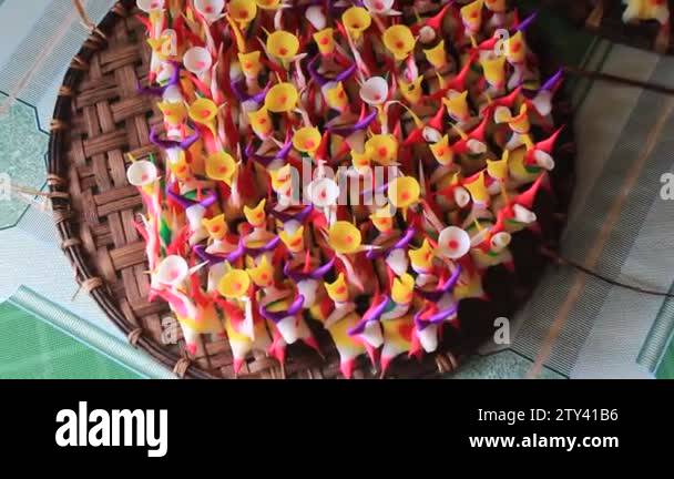 Tohe, the traditional toys in Vietnam made by colored rice powder Stock ...