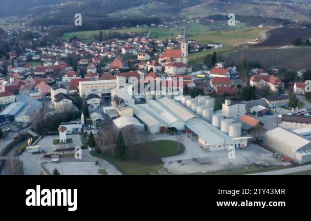 Industrial area in small town in Europe, factory in urban area of ...