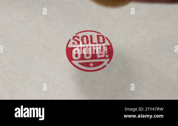 Sold out stamp loopable and seamless animation. Hand stamping impact ...