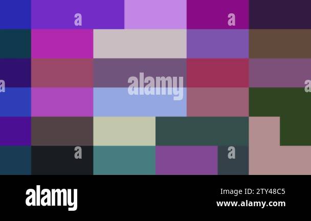 Big pixels change colors hue in random color harmony. Loop animation of colors changing by ...