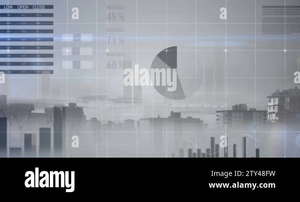 Animated data with statistics digital background Stock Video Footage ...