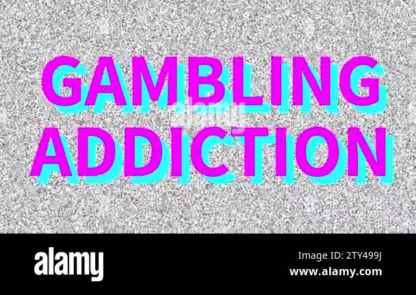Social issue: Gambling Addiction. Noise on old tv screen, looping VHS ...