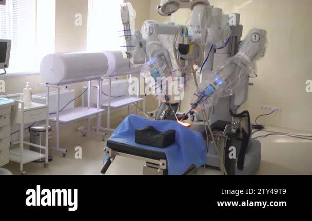 Medical robot. Robotic Surgery. Medical operation involving robot. Da ...