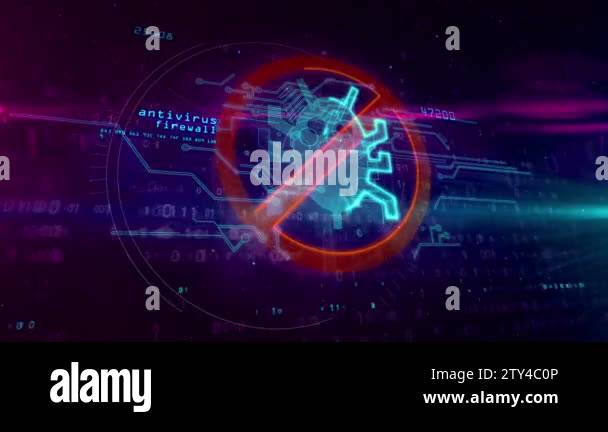 Antivirus, computer worm, cyber security and internet safety symbol on ...