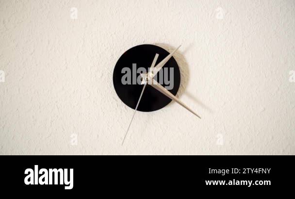 Clock on white background and movement of clock hands. Time lapse clock ...