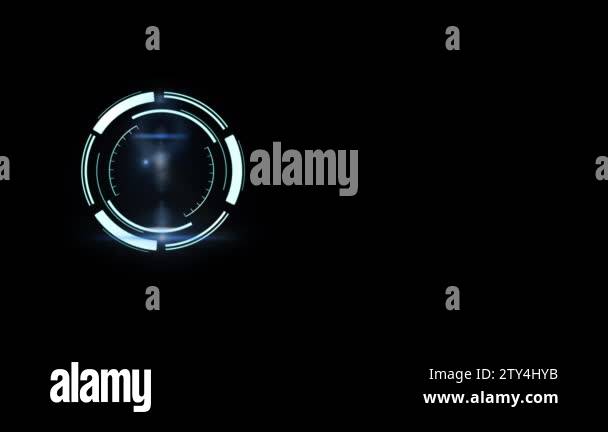 Animation of scope scanning with moving and rotating white circles on ...