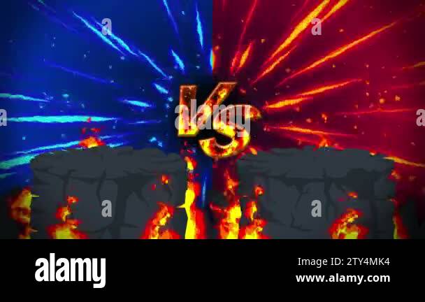 Cartoon fire animation. Flame loop background. Competition. Battle game ...