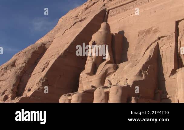 Abu Simbel - Colossus of Ramesses II on the Facade of the Great Temple ...