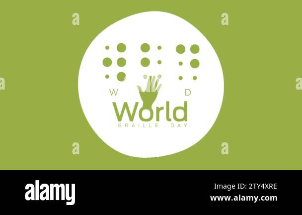 World braille day in motion graphic, disability, world, blind, banner ...