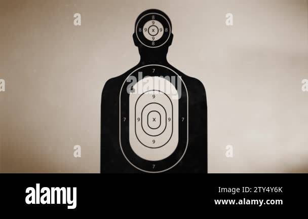Shooting target On Vintage Background/ 4k animation of a vintage old ...