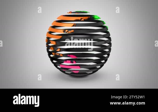 Rotation of the Earth. Gray background, 2 in 1, loop (151-600 frames ...