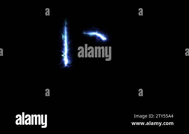 Electric blue letter D reveal on black background. 4K animation Stock ...