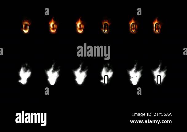 Burning font. Burn fire word text with flame and smoke on black ...