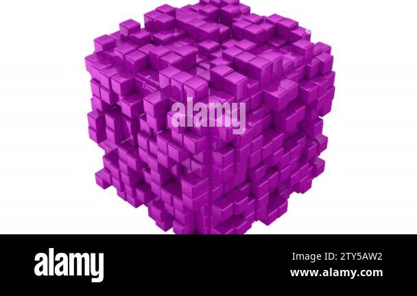 Boxes Form A Cube. Abstract background, 2 in 1, loop, alpha matte ...