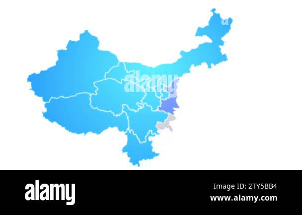 China Map Showing Up Intro By Regions/ 4k animated china map intro ...