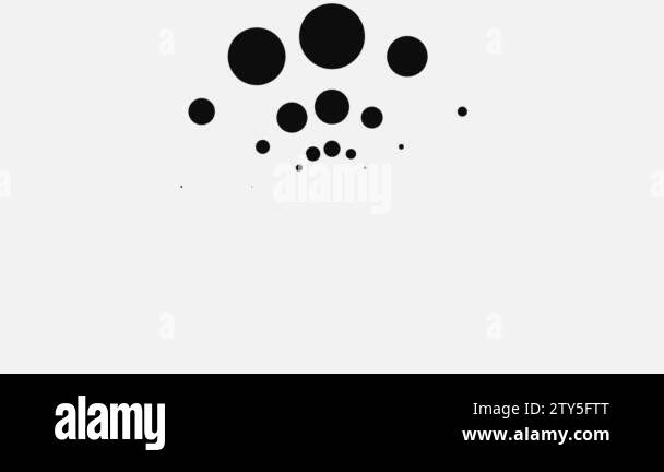 Animation with black pulsating dots in circle. Animation. Black dots in three rows pulsate in ...