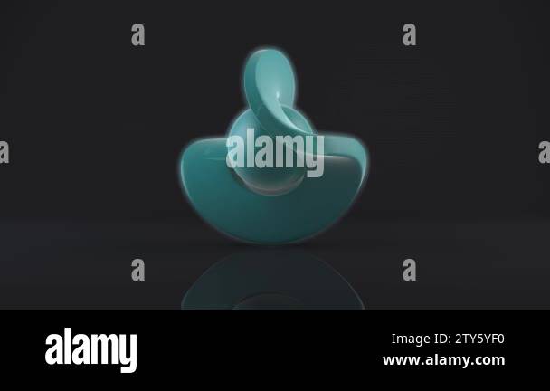 3D animation of a model of a blue lamp made of Mobius tape and a ...