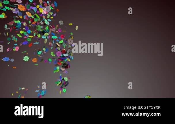 Flower Colored confetti explode from Left to right. Holiday, fun ...