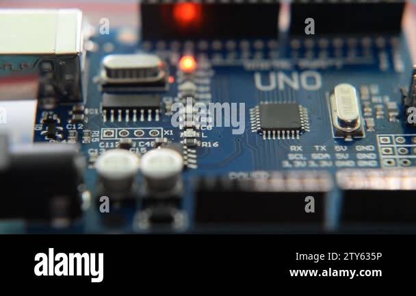 Ufa, Russia - January 2, 2019: Arduino UNO PCB board microcontroller ...