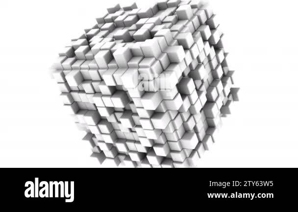 Boxes Form A Cube. Abstract background, loop, alpha matte, created in ...