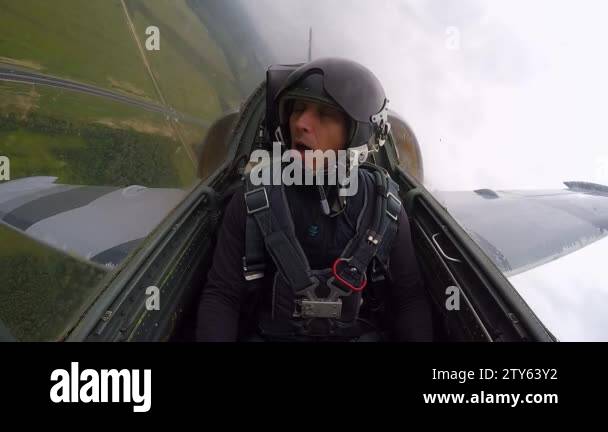 Training a new pilot for flights on plane. Man experiencing large ...