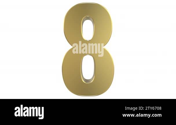 3D rendering showing a transformation of the "4" digit made of a ...