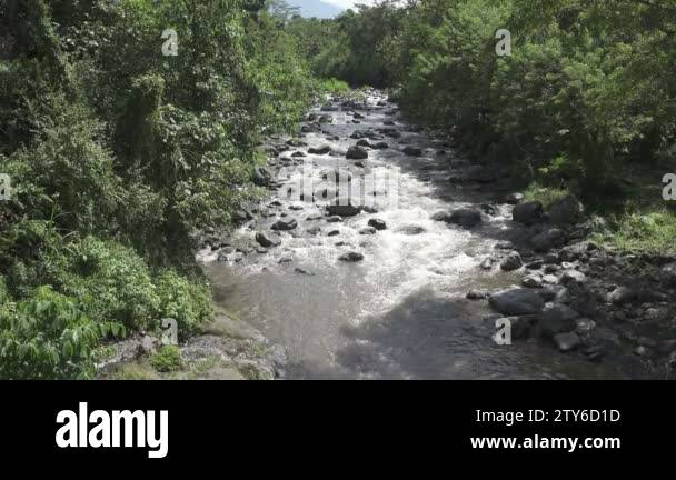 The deep mountain river after a tropical rain, Amazing riverscape with ...