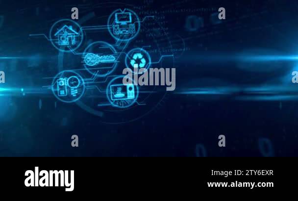 IOT Internet of things with devices symbols on digital background ...