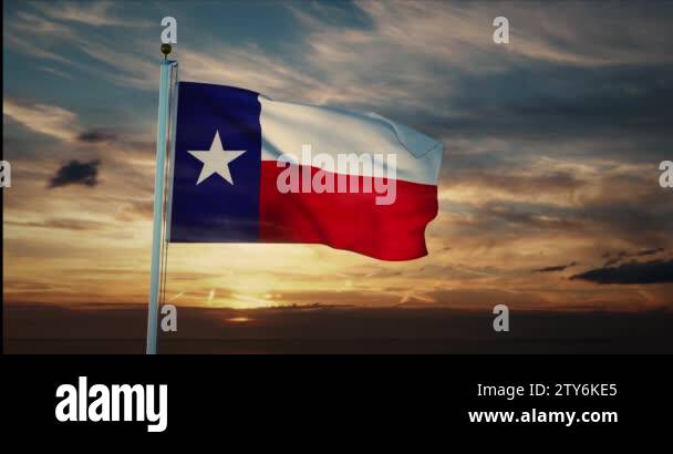 Texas flag waving represents Texan state in America USA. a banner or ...