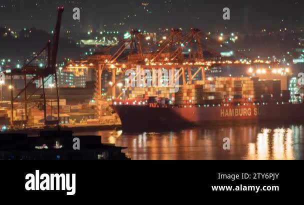 Seattle Washington USA - January 2019 Port of Seattle Loading Shipping ...