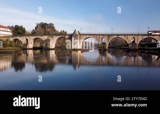 Roman bridge in Ponte da Barca. Ponte da Barca belongs to the vinho ...