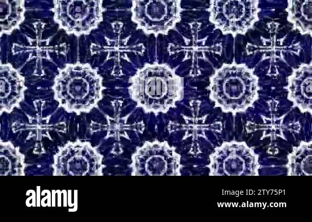 blue abstract animated background. kaleidoscope effect. 3d rendering ...