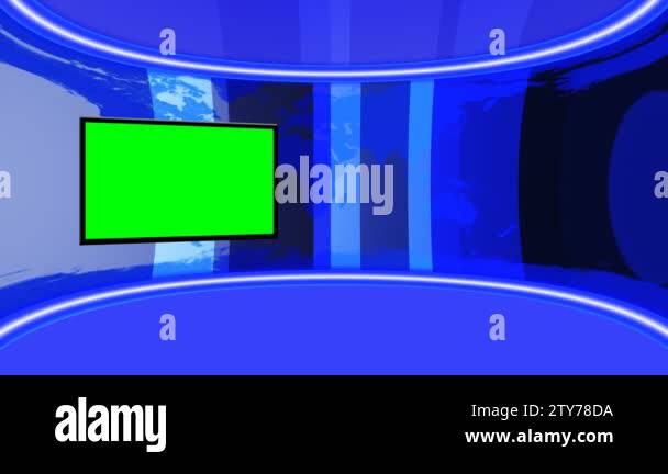 Virtual Studio looping animation with Green Screen monitor Stock Video ...