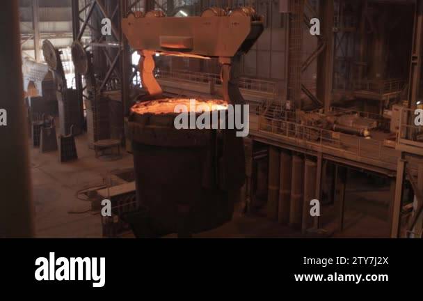 Metallurgist Job Worker In A Steel Plant Hot Molten Metal Pouring ...