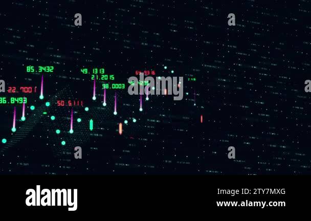 Abstract currency rate chart looped animated blue backdrop. Table and ...