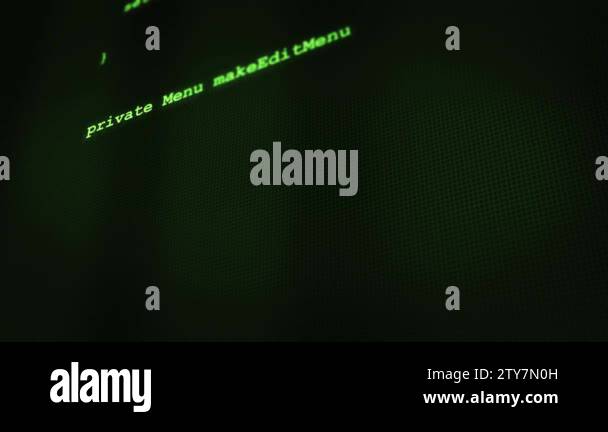 Green Software code typing out on screen V1 Stock Video Footage - Alamy