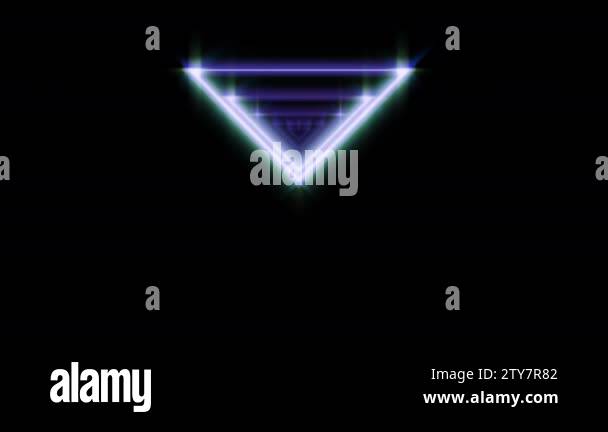 Neon triangle from the 80s. Design element in retro style futurism ...