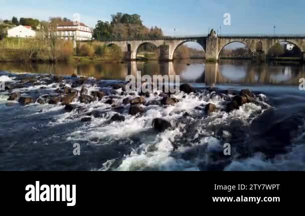 Roman bridge in Ponte da Barca. Ponte da Barca belongs to the vinho ...