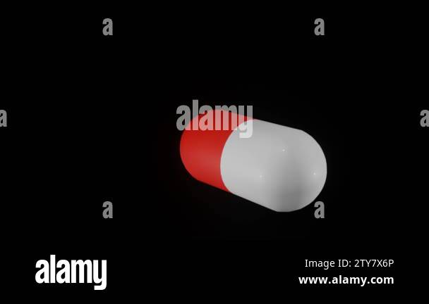 3d rendered macro view of large oval pill capsule seamless video loop ...
