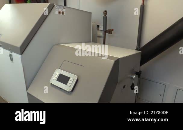 Boiler pellets with spruce sawdust into the container, delivery bio ...