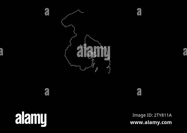 Ards and North Down Northern Ireland district map outline animation ...