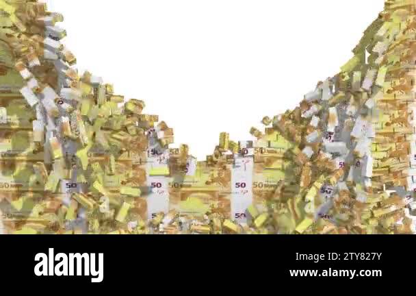 weight breaks the wall of money, after which it is completely destroyed ...