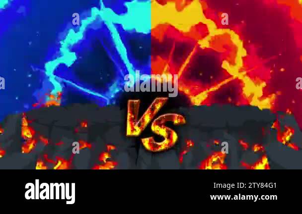 Cartoon fire animation. Flame loop background. Competition. Battle game ...