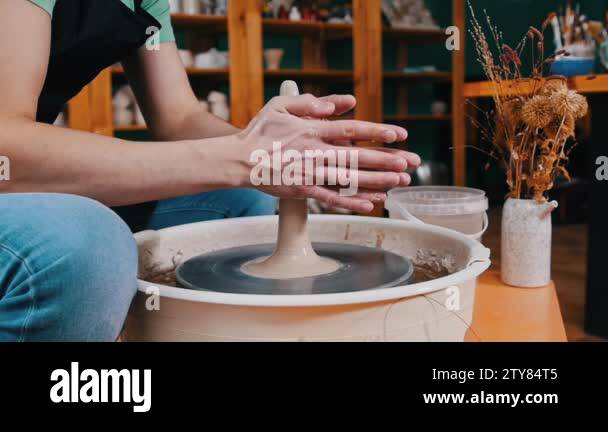 Man forming clay on potters Stock Videos & Footage - HD and 4K Video ...
