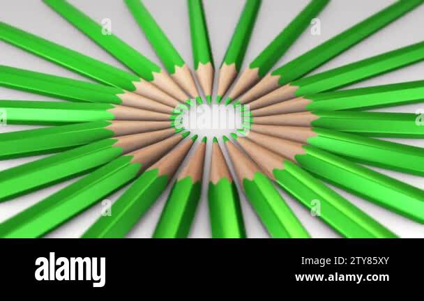 Animation moving of wooden colored pencil on white background ...