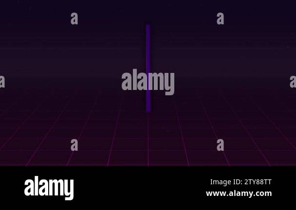 Purple background with moving grid and rotating contours of triangles ...